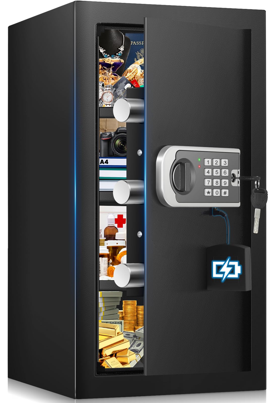 4.3 Cuft Large Fireproof Safe for Home, Safe Box Fireproof Waterproof ...