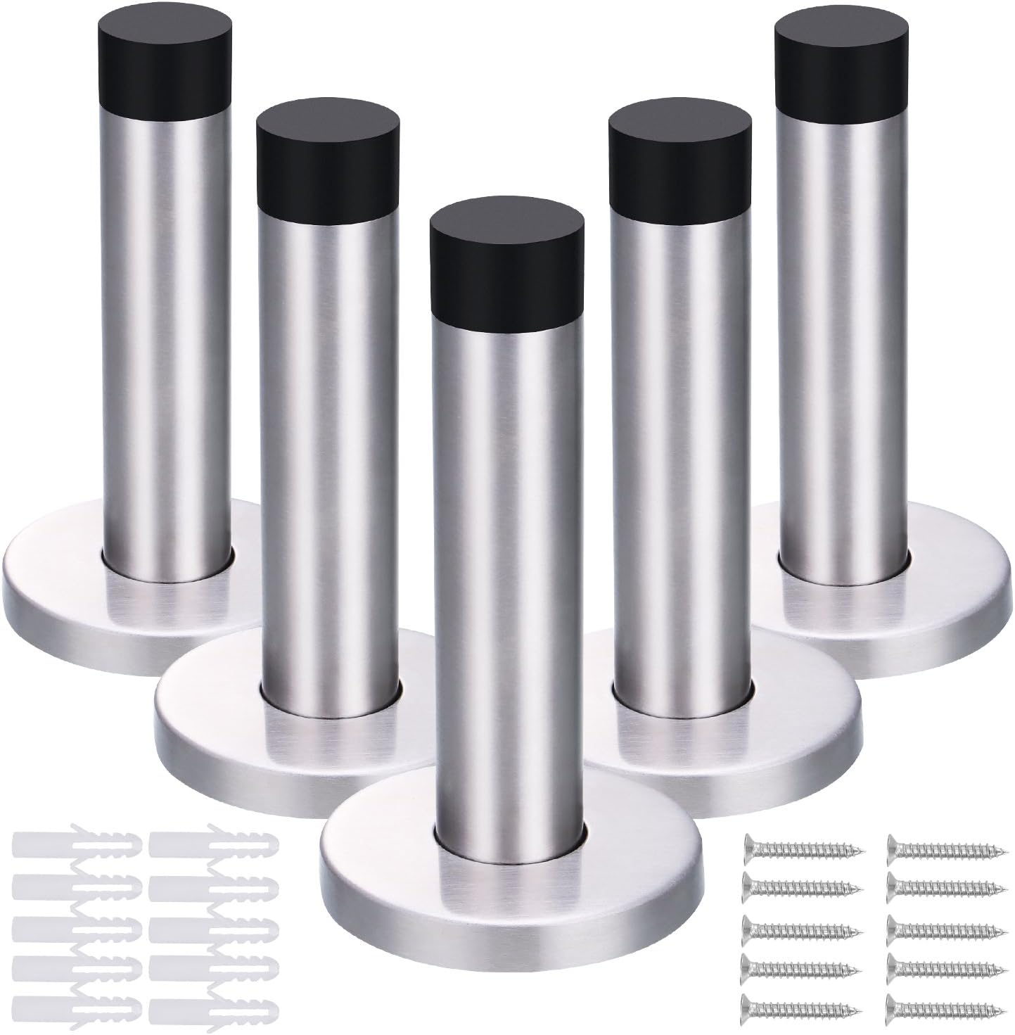 5 Pack 90 mm Door Stop Stainless Steel Door Stopper Holder with Screws ...
