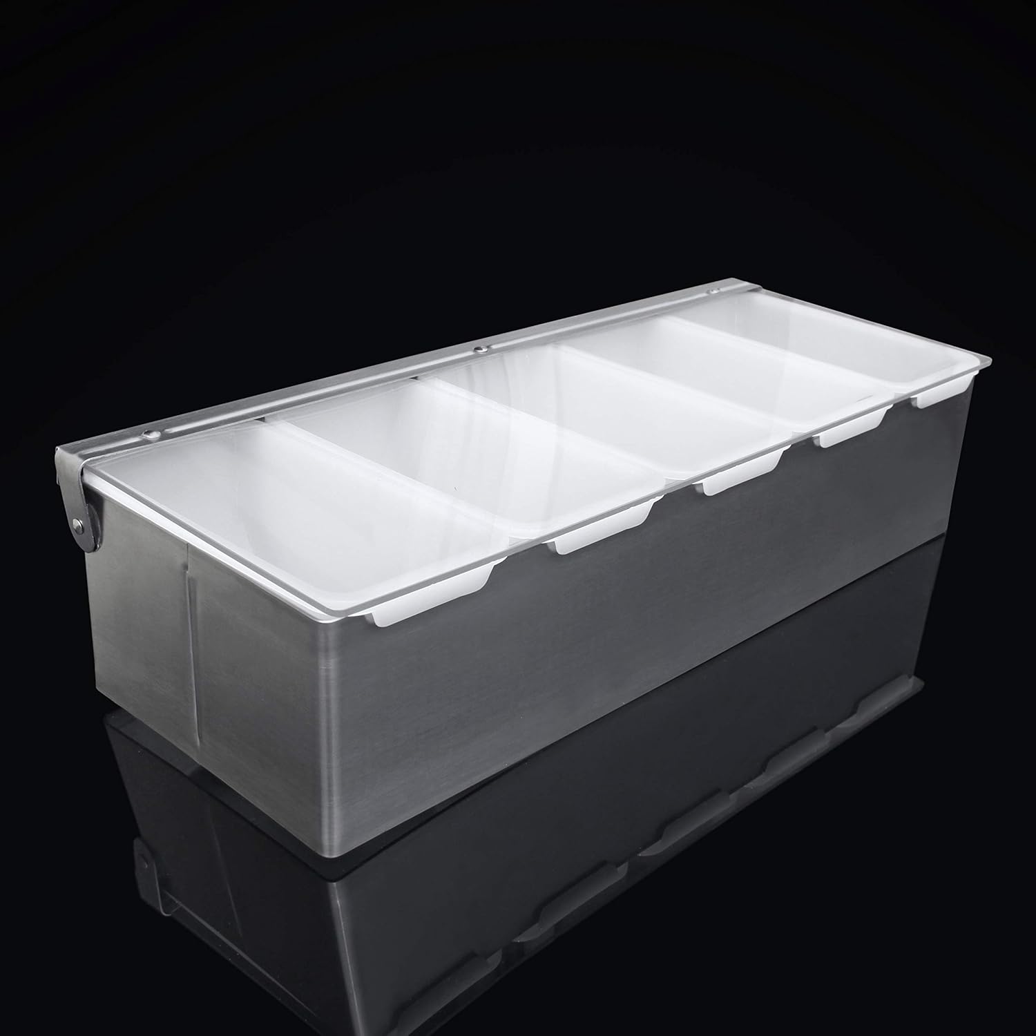 New Star 48032 Stainless Steel Condiment Dispenser with 5 Compartments ...