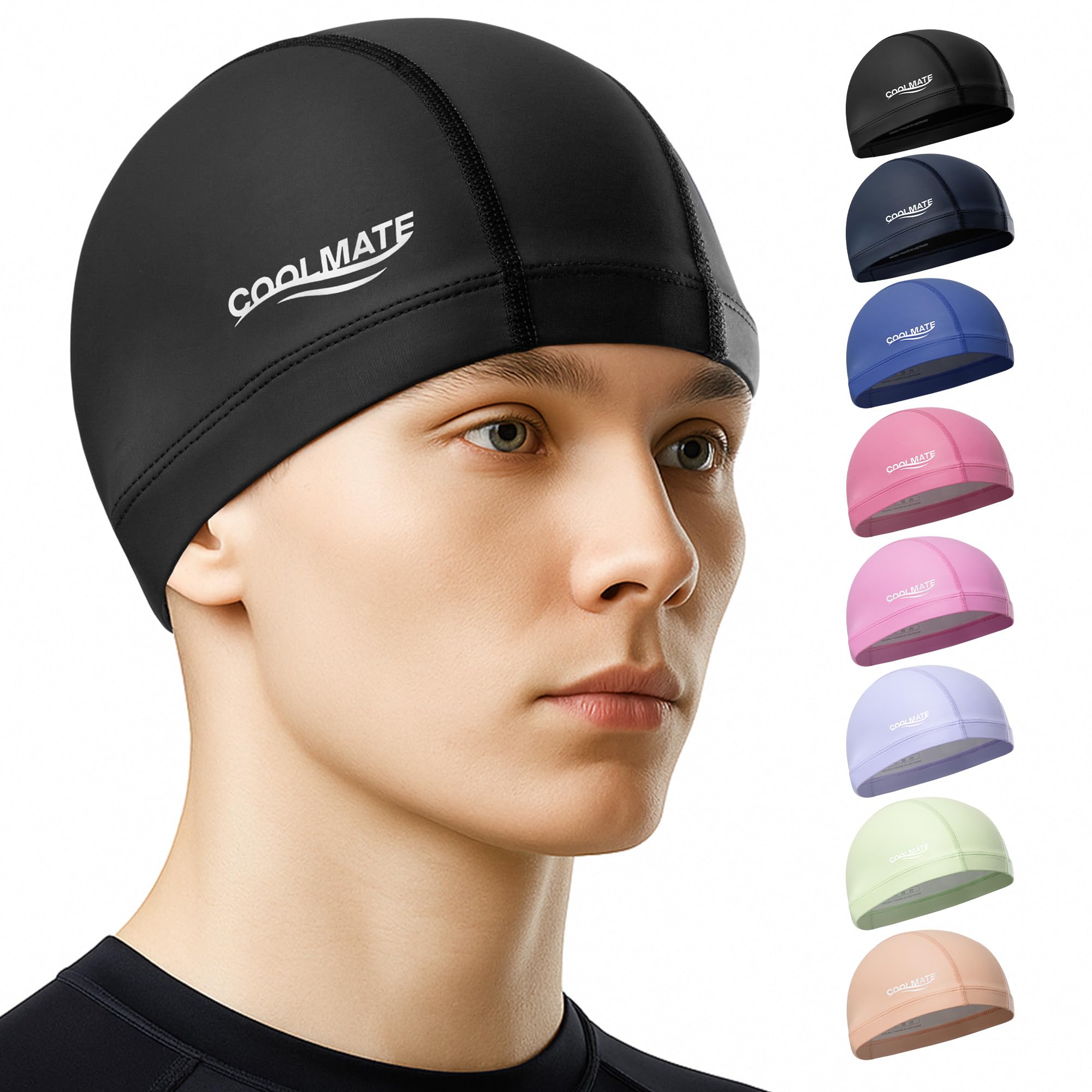 COOLMATE Fabric Swim Cap for Adult Women Men Kid 3 4 6 8 14 16 ...