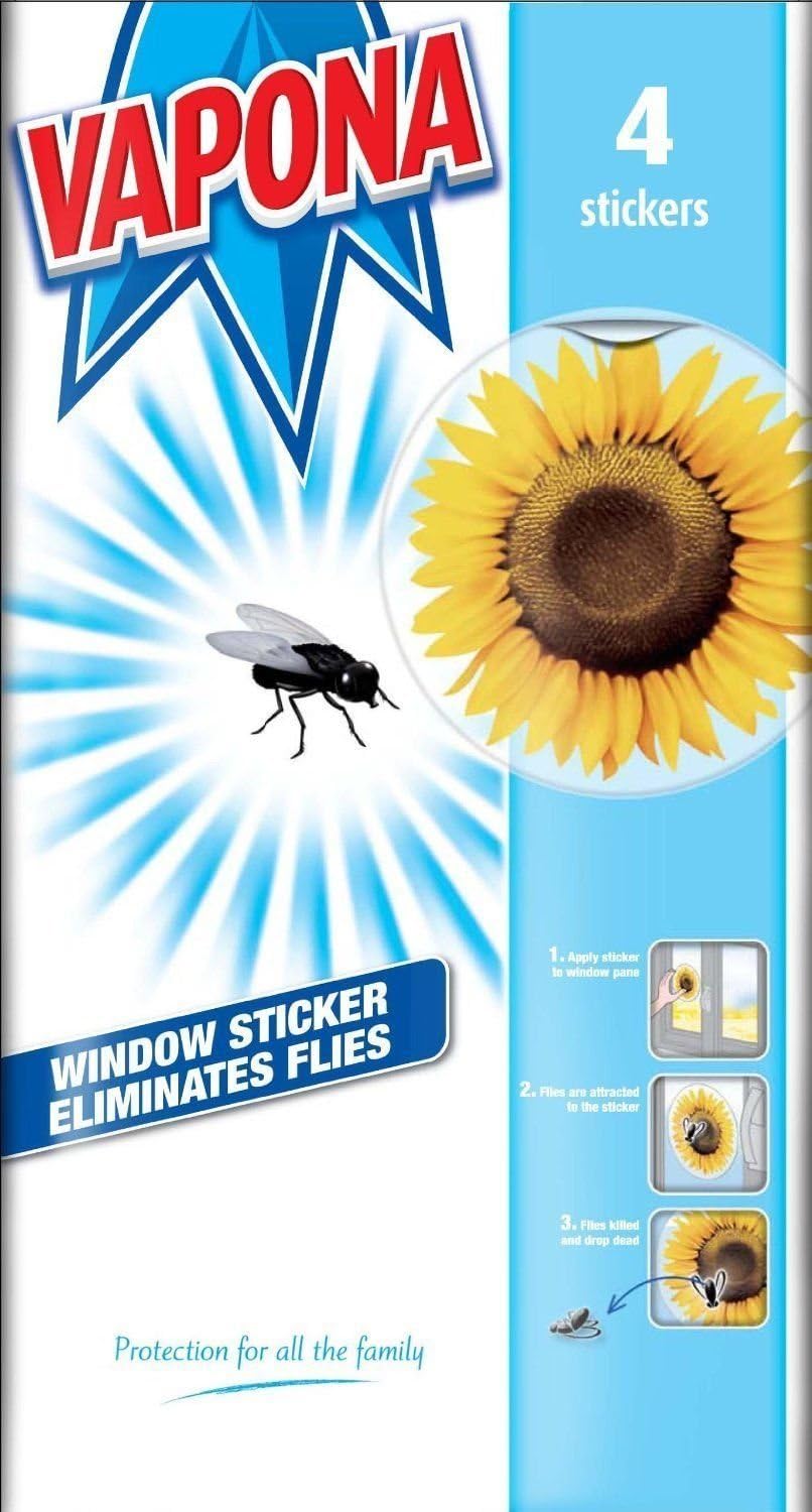 New Vapona Fly Killer Trap Window Sticker Original Sunflower Catcher ...