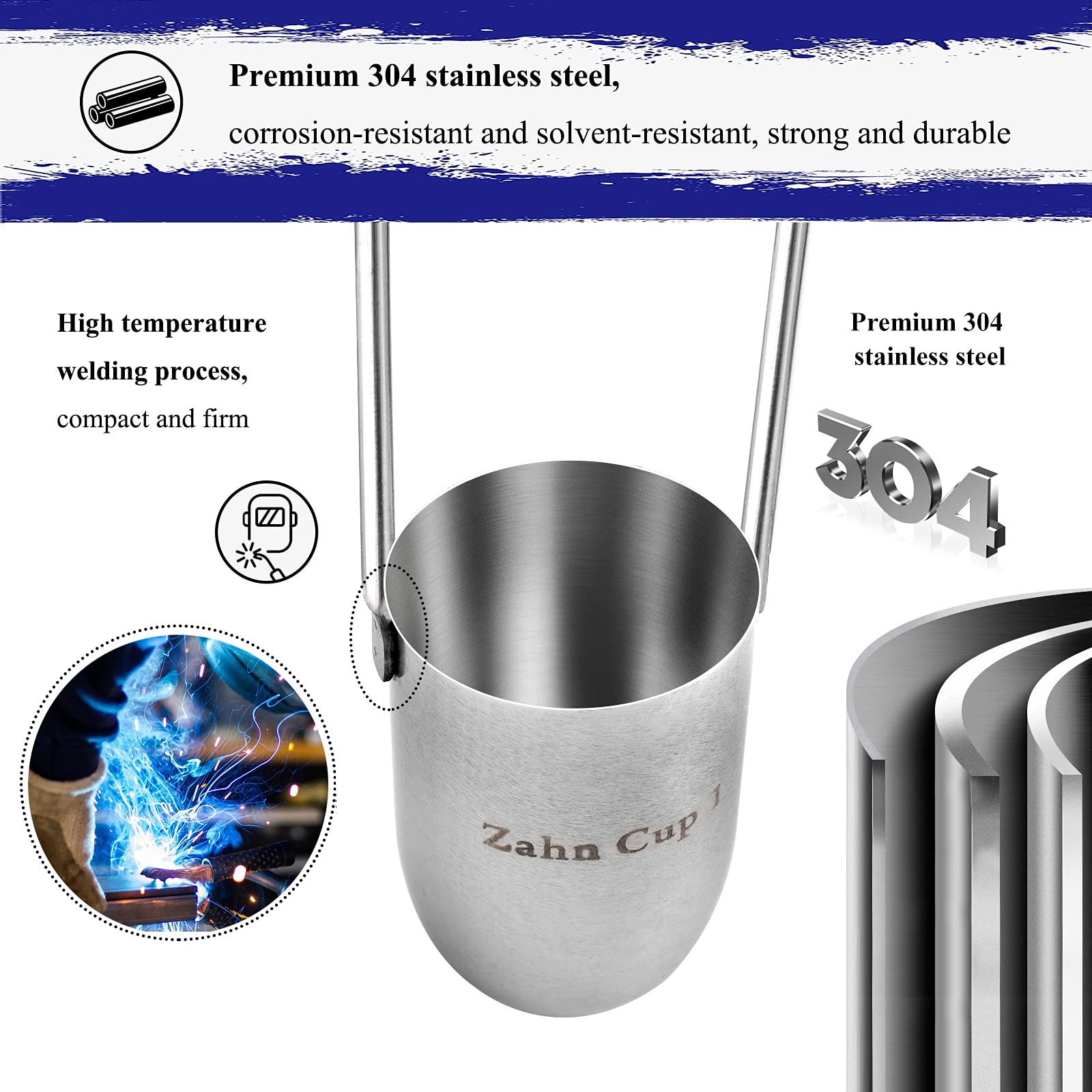 Zahn Cup Immersion Viscosity Cup, Dip Type Stainless Steel Viscometers ...