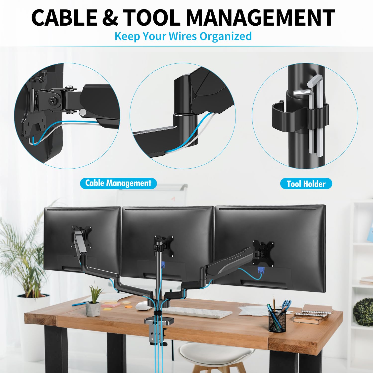 Mua MOUNTUP Triple Monitor Stand Mount - 3 Monitors Desk Mount for ...