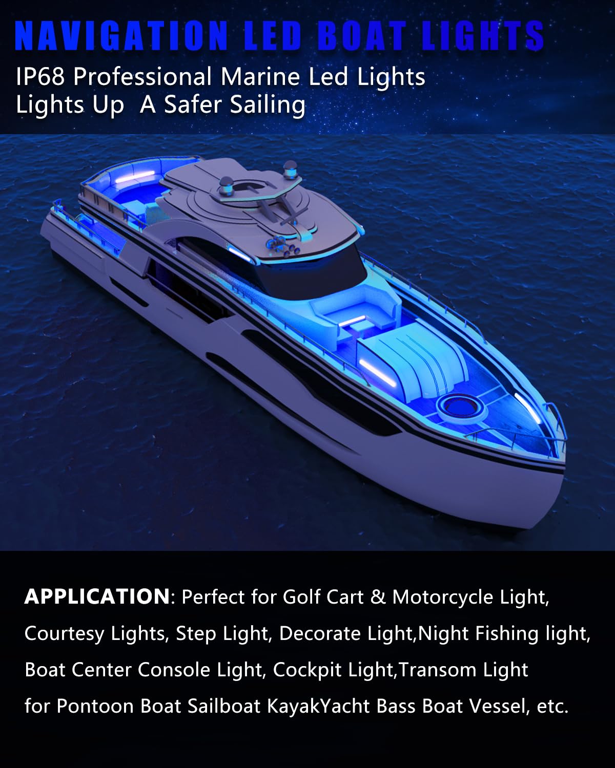 Pontoon Lights Blue Marine Led Boat Light Strip Night Fishing Courtesy ...