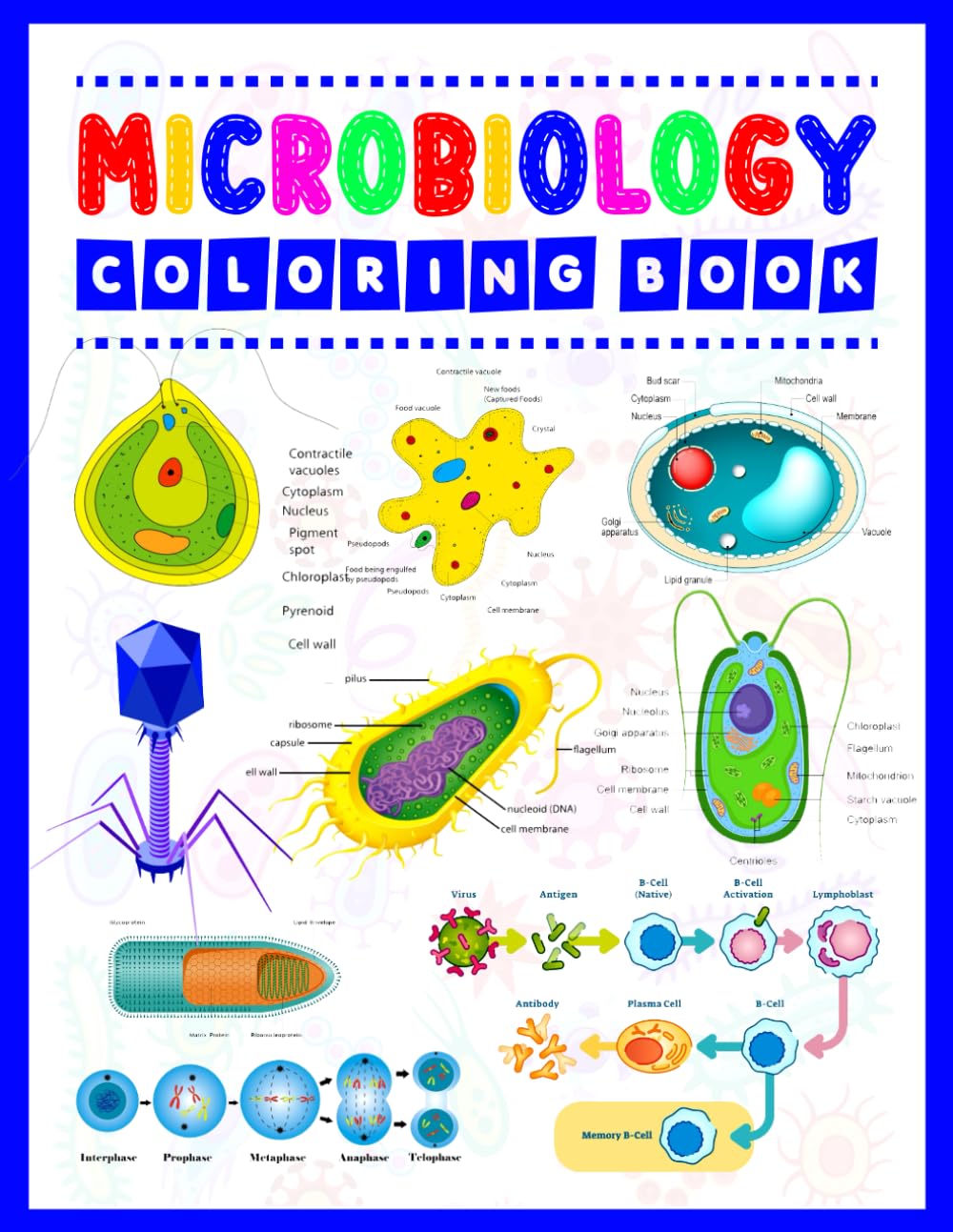 Microbiology Coloring Book: Microbiology Coloring Book For Kids Adults ...