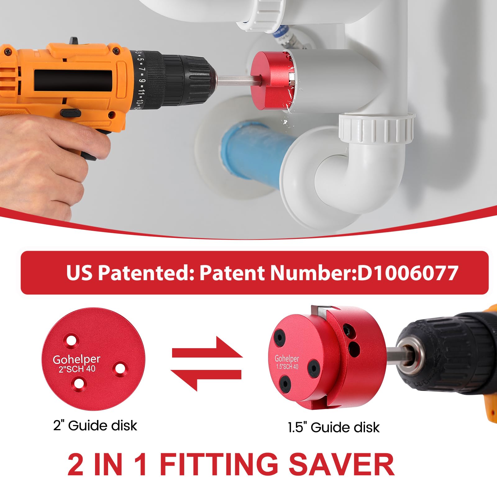 Mua PVC Fitting Saver with 1-½-Inch and 2 Inch Head Aluminum, PVC Pipe Reamer, PVC Socket Saver ...