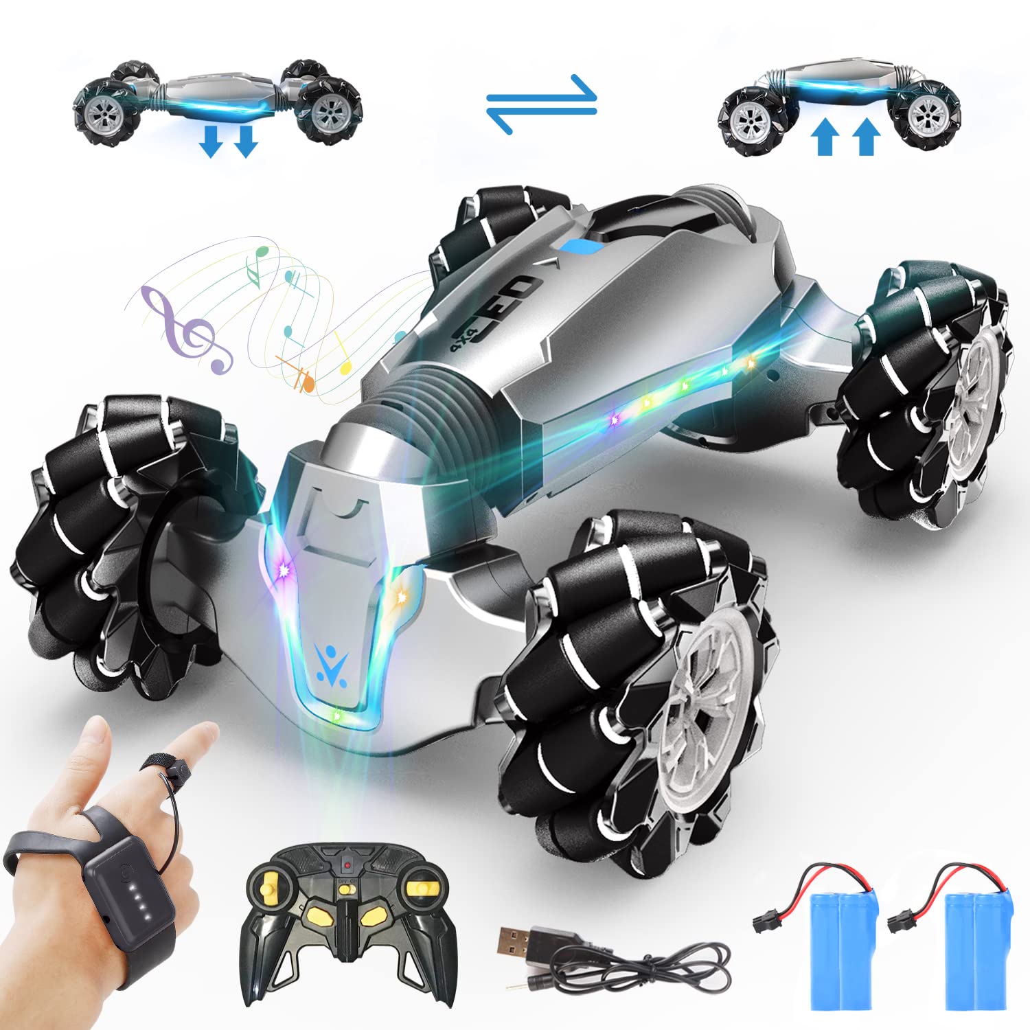 Mua 1:10 Scale Gesture Sensing Rc Stunt Car, 4WD Remote Control Hand Controlled Transform ...
