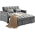 Amazon.com: Antetek Convertible Sleeper Sofa Bed, 3 in 1 Velvet Loveseat Futon Sofa Couch with ...
