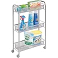 Amazon.com: mDesign Steel Rolling Utility Cart Storage Organizer ...