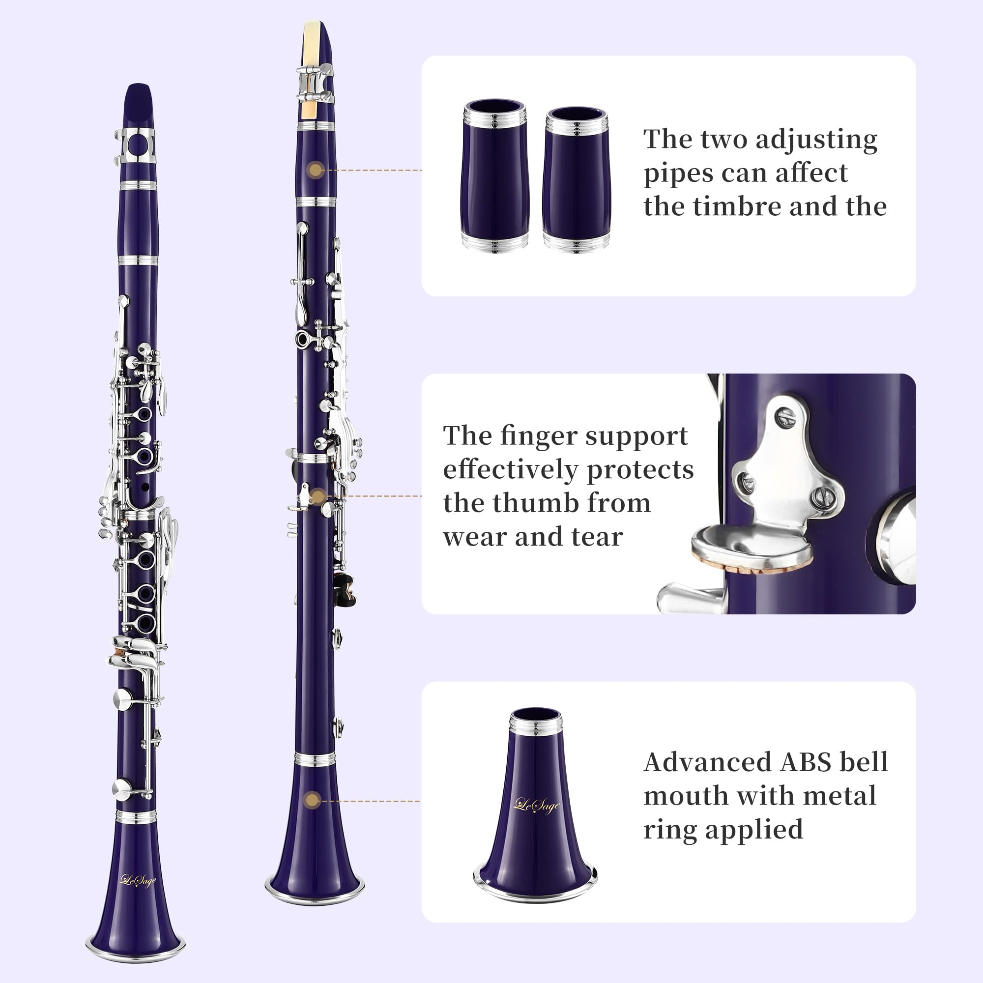 Mua LeSage B flat Clarinet Instrument Student Beginner Purple clarinet ...