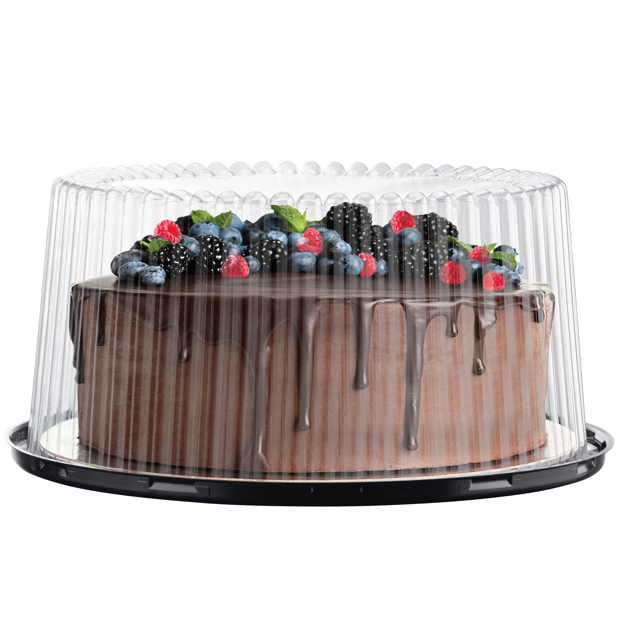 10-11" Plastic Disposable Cake Containers Carriers with Dome Lids and ...
