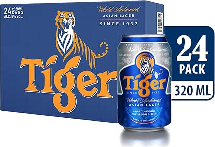 Tiger Lager Beer Can Carton, 320ml (Pack of 24): Amazon.sg: Grocery ...