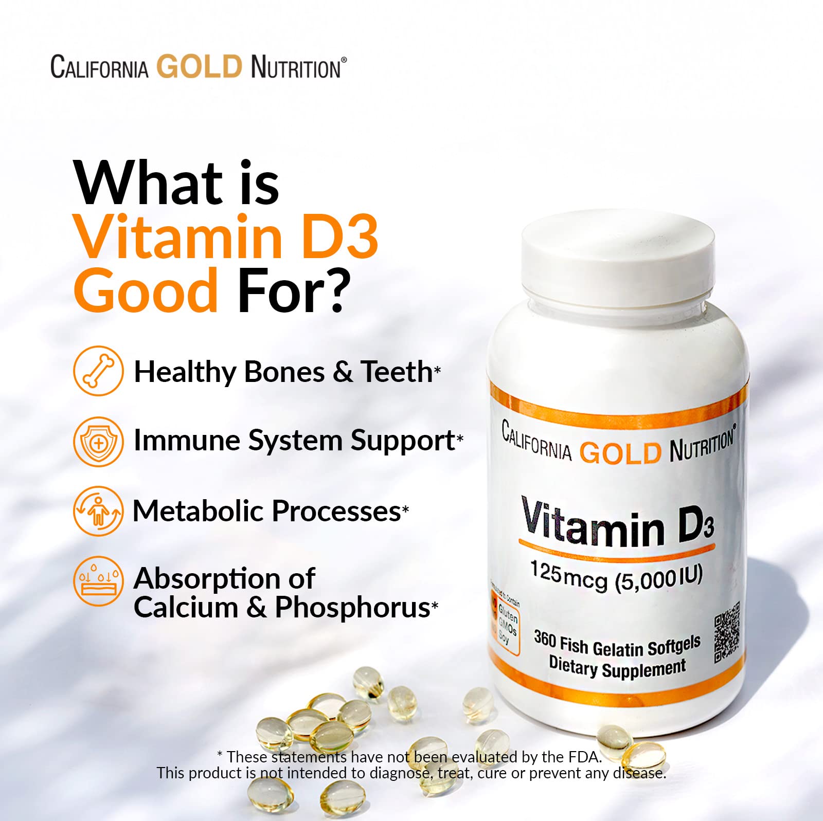 Mua California Gold Nutrition Vitamin D3, 50 mcg (2,000 IU), 360 Fish ...