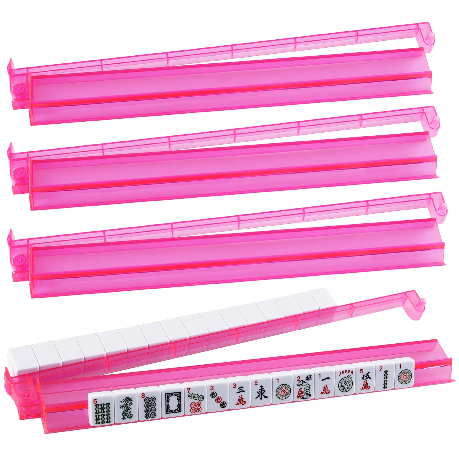 All-in-One Tile Rack & Pusher, Clear Acrylic Mahjong Combo, Modern ...