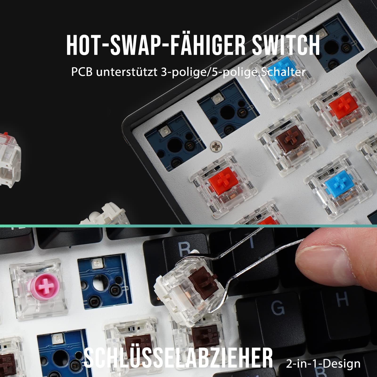 Mua RK68 Mechanical Gaming Keyboard, Wireless/Wired Mechanical Keyboard ...