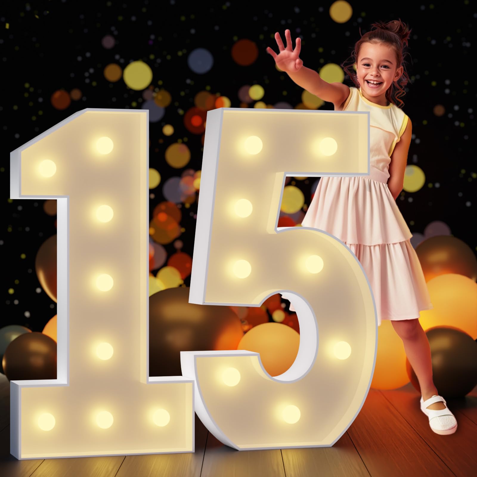 Imprsv Marquee Numbers 3 Feet Tall: 15th Birthday Decorations Large ...