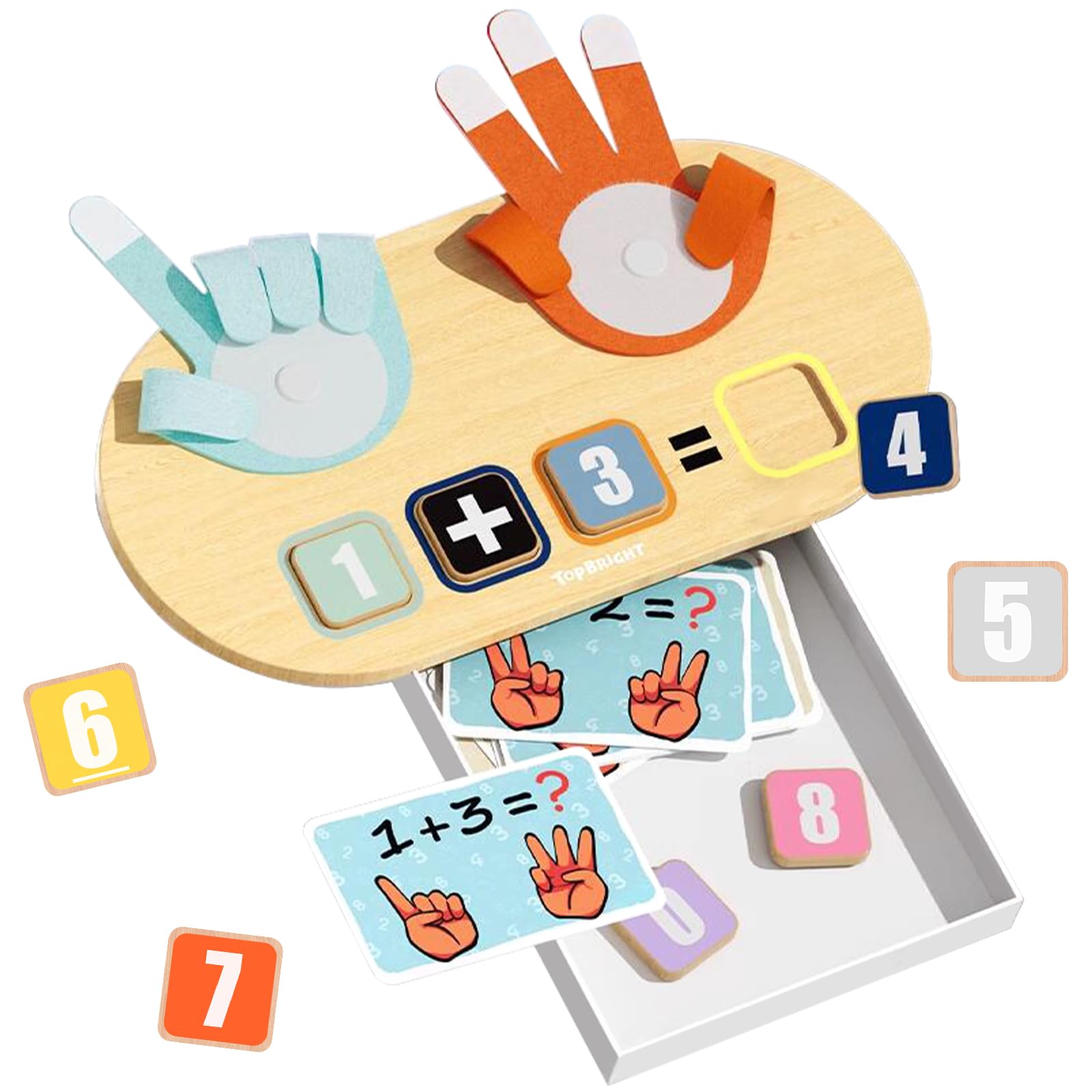 TOP BRIGHT Finger Number Math, Montessori Math Counting Toys for ...