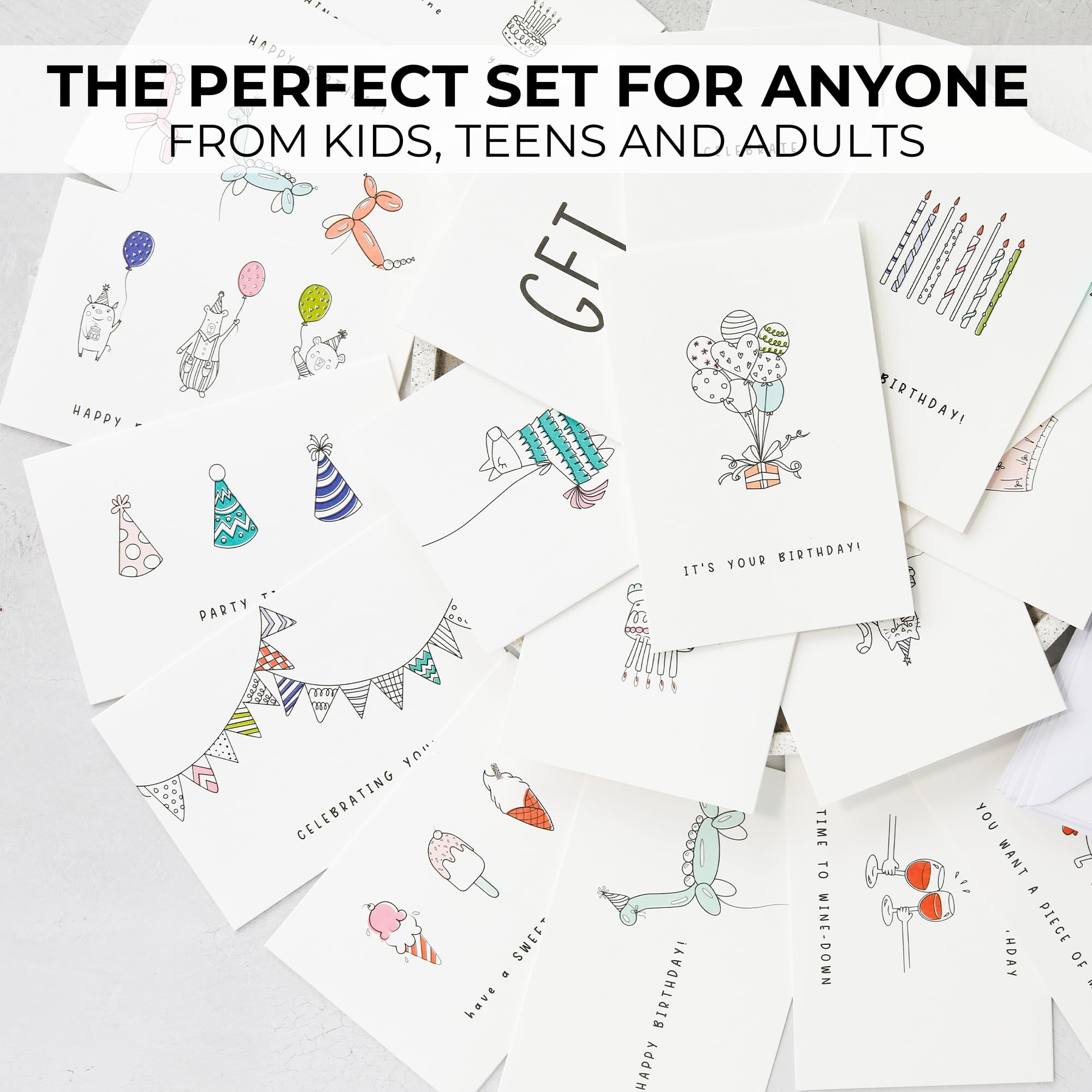 Mua ZICOTO Beautiful Birthday Cards Set of 20 with Envelopes & Stickers ...