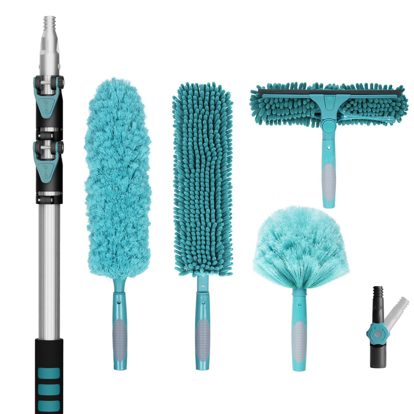 TelesPro 20 Foot High Reach Duster Kit with 5-12FT Extension Pole High ...