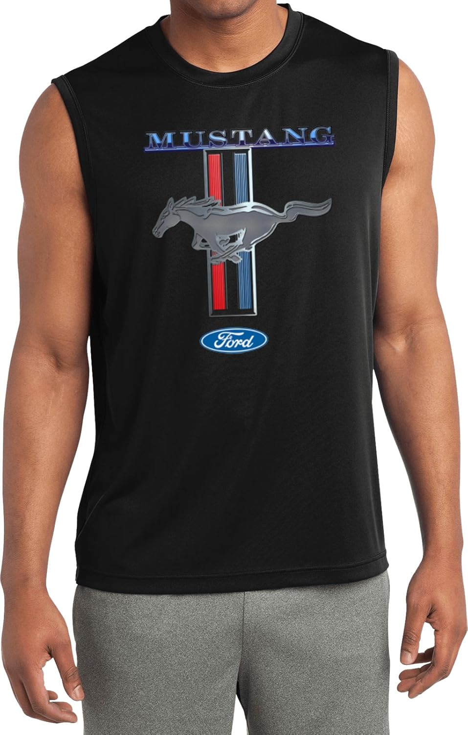 Amazon.com: Buy Cool Shirts Ford Mustang T-Shirt Stripe Sleeveless ...