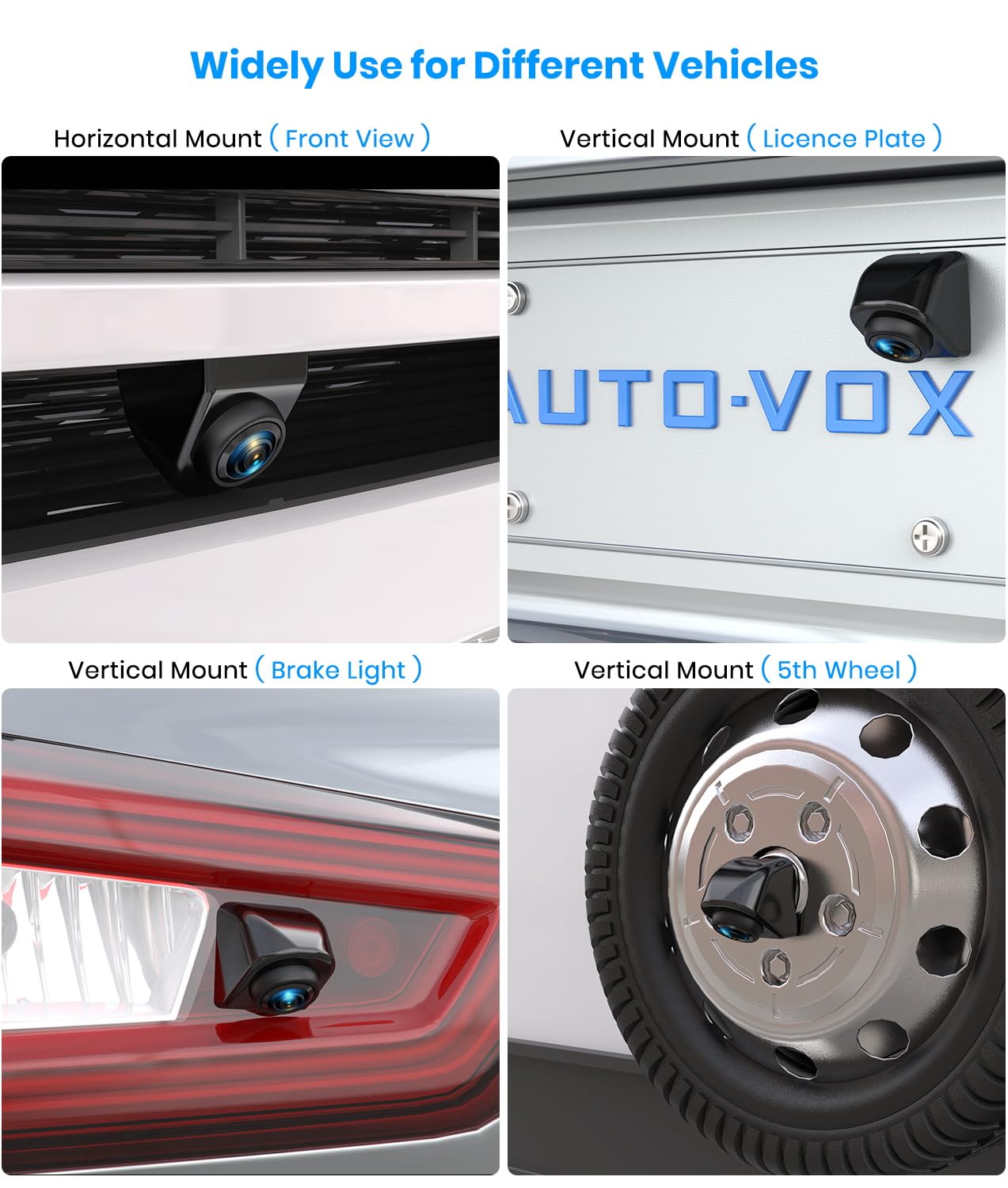 Mua AUTO-VOX 180° Front/Backup Camera, OEM Mini Style, Screw-Free Easy ...