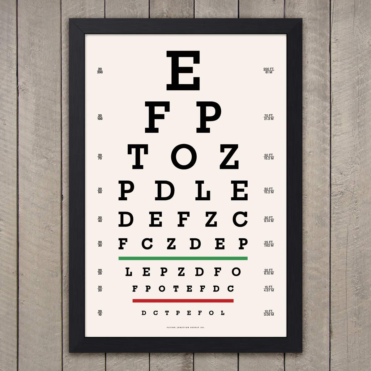 Amazon Eye Chart Print Snellen Vintage Look Handmade