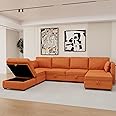 Amazon.com: Eafurn U Shaped Modular Sectional Sofa with Movable Ottoman and Adjustable Backrest ...