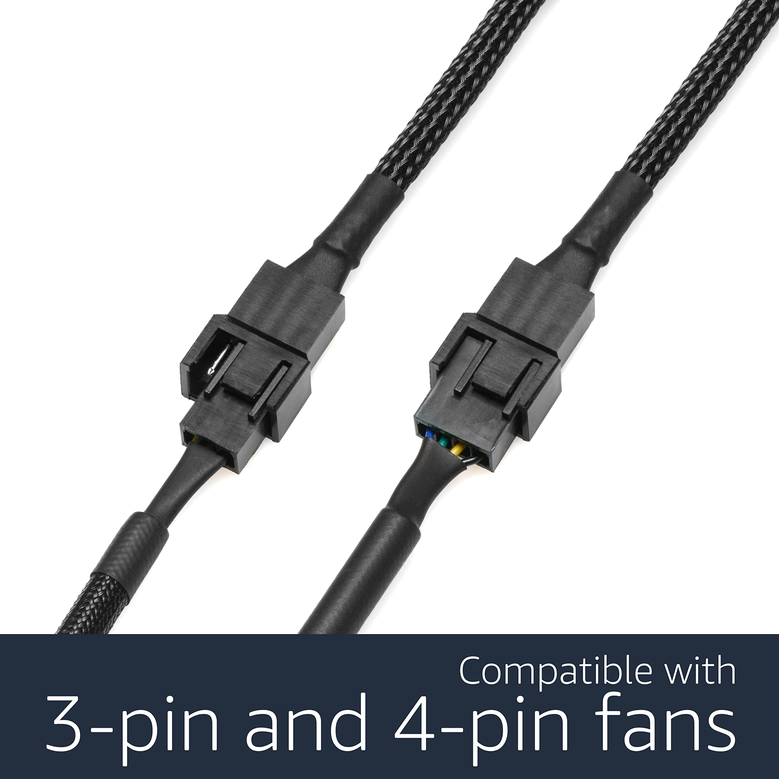 CRJ Micro 4-Pin GPU Dual Fan Adapter Cable - 6-Inch (15cm), Black ...
