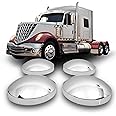 Amazon.com: YUANJUFITT 4 pcs Dome Metal Semi Truck Hub Covers 8 Inch ...