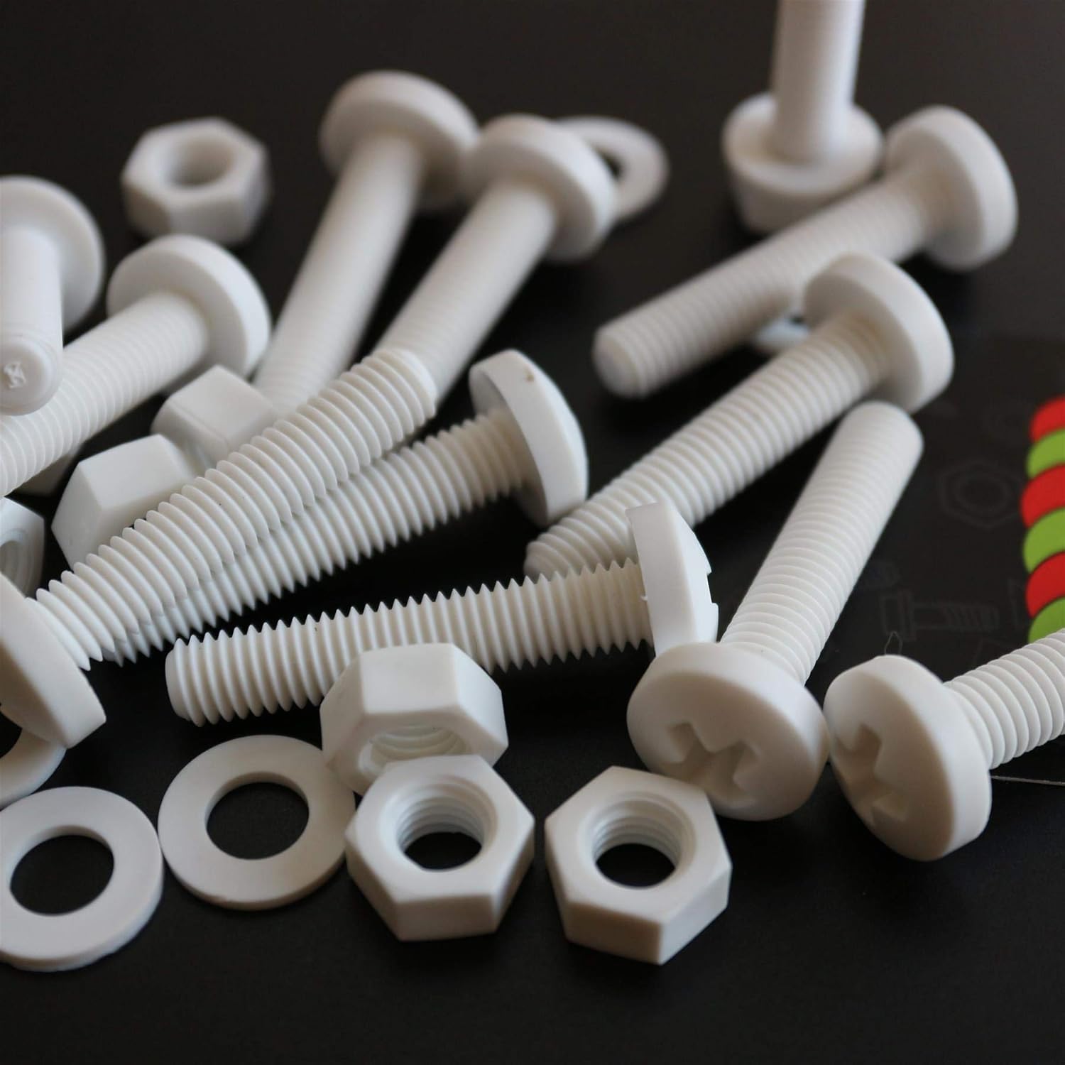 20 x White Pan Head Screws Polypropylene (PP) Plastic Nuts and Bolts ...