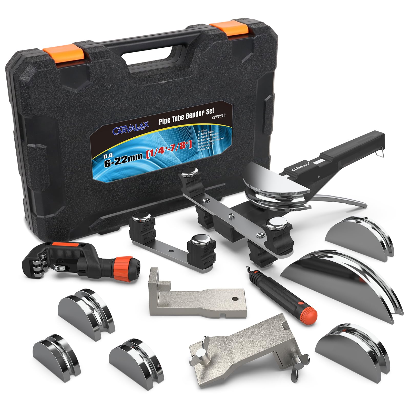 Carvalax Aluminum Pipe Tube Bender Set with 7 Electroplated Bender ...