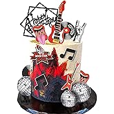 Amazon.com: 24 PCS Guitar Birthday Cake Toppers Guitar Model Music ...