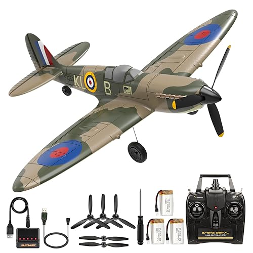 RC Plane Spitfire Fighter, 4 Channel Remote Control Airplane with Gyro ...