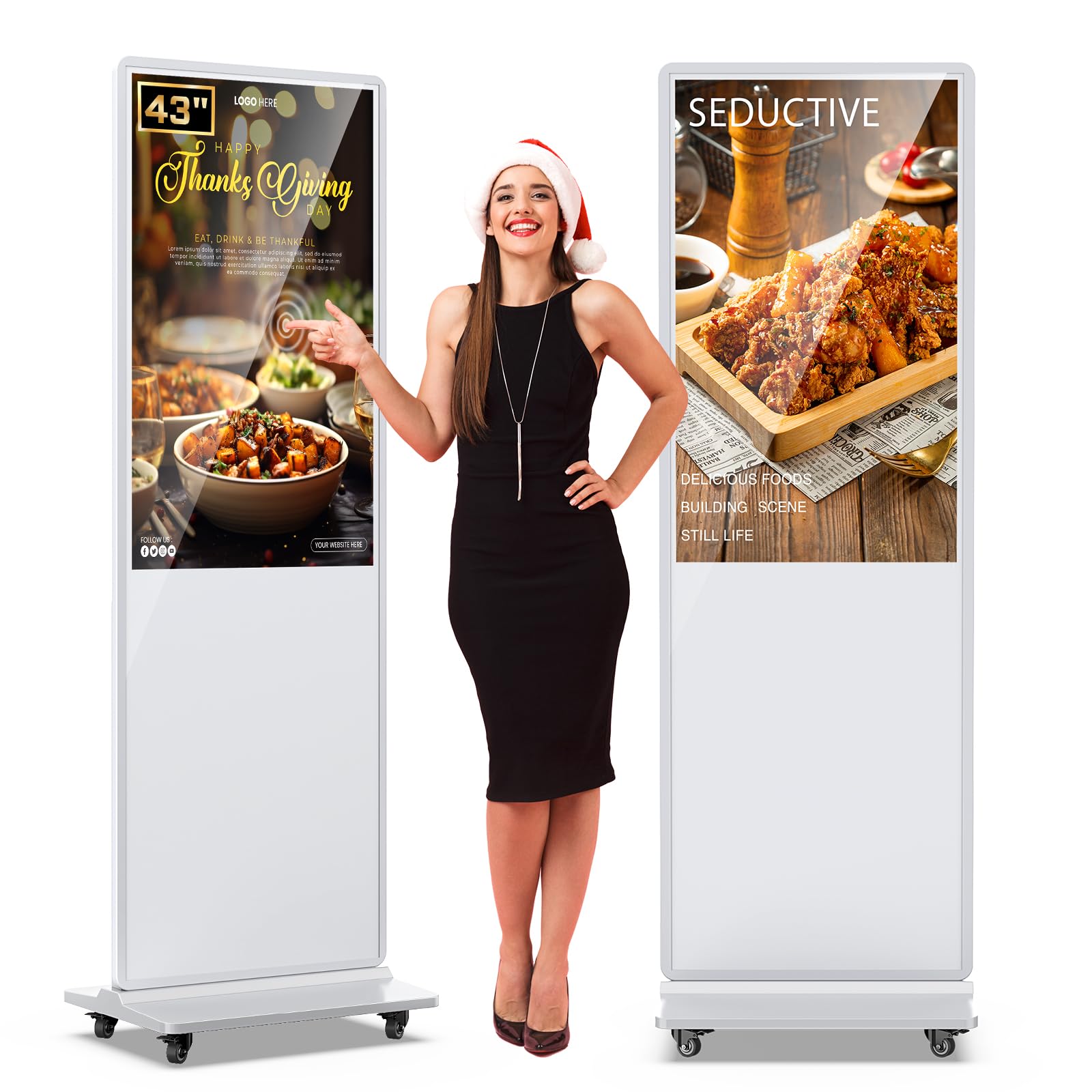QIXZOCV MWE 43 Inch Digital Signage Touchscreen Kiosk LCD Screen Indoor ...
