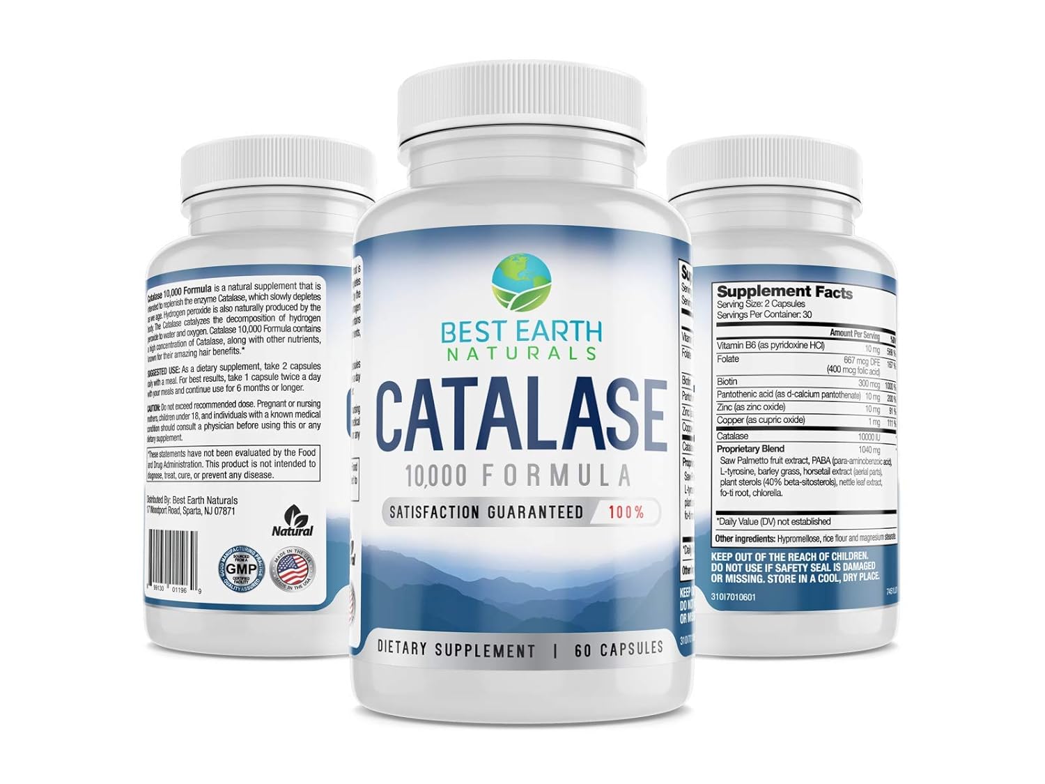 Catalase 10,000 Formula 3 Bottle Set Natural Catalase Enzyme Enhancer ...