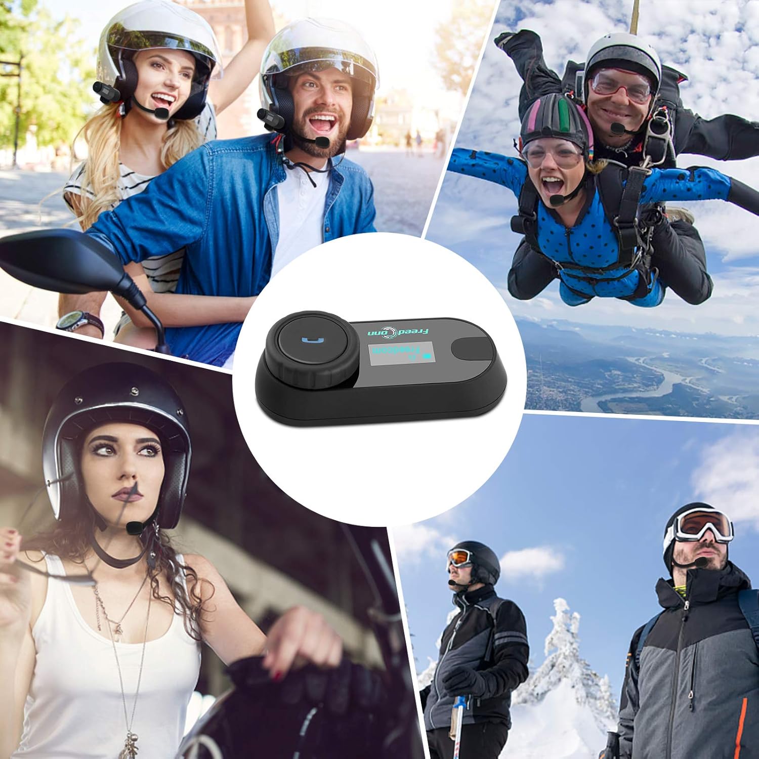 Helmet Bluetooth Intercom Kit Microphone Headphone Motorcycle Intercom ...