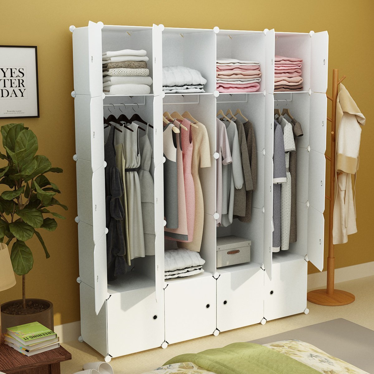 DIY Portable Wardrobe Clothes Closet Modular Storage Organizer Space 