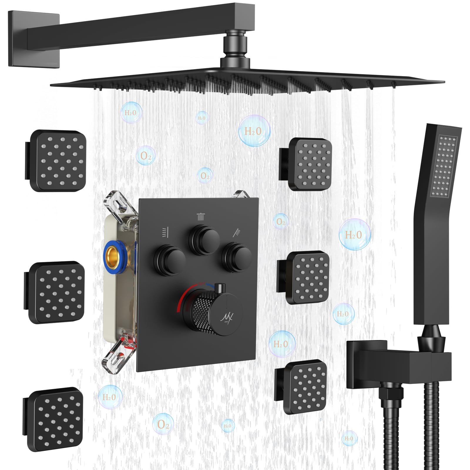 Mua HYM Shower System with Body Jets,12 Inch Rain Shower Jets System in ...