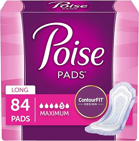 Poise Incontinence Pads, Maximum Absorbency, Long 84 count: Amazon.ca ...