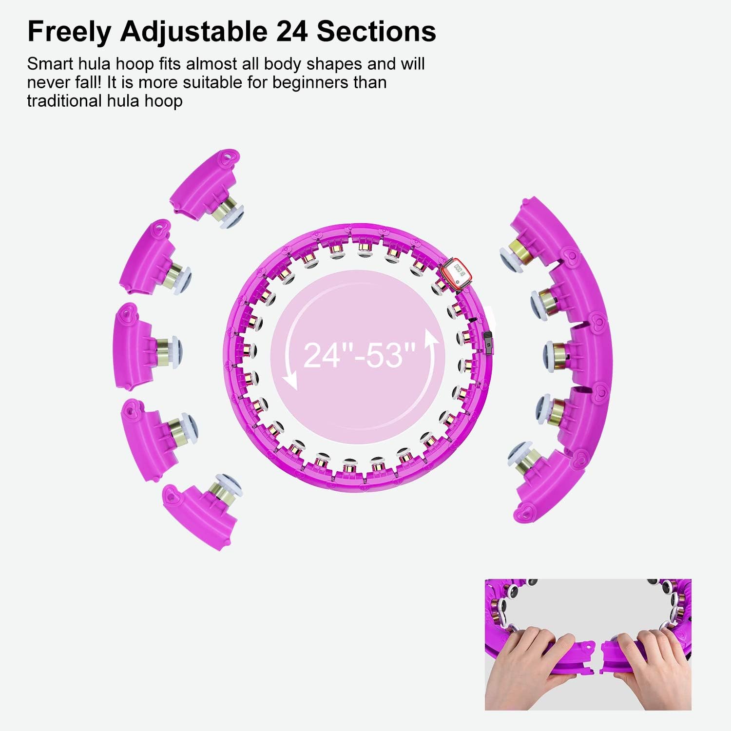 Smart hula hoop, Fitness Weight Loss and Massage,24 knots adjustable ...