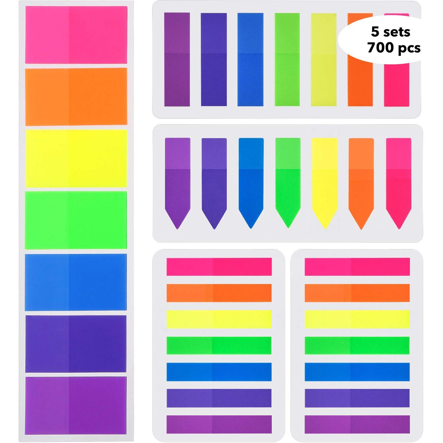Buy s Index Tabs Sticky Page Markers 700 pcs Adhesive Tabs Rainbow ...
