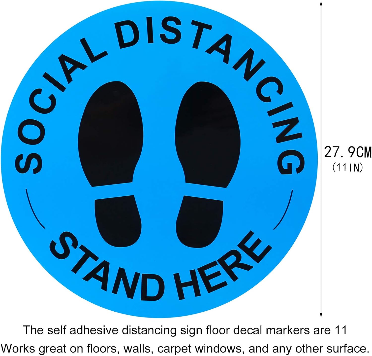 12 Pack Social Distancing Floor Decals Safety Floor Sign Marker ...
