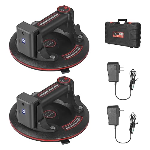8" Electric Vacuum Suction Cups Lifter with Battery 3000mAh Max Load ...
