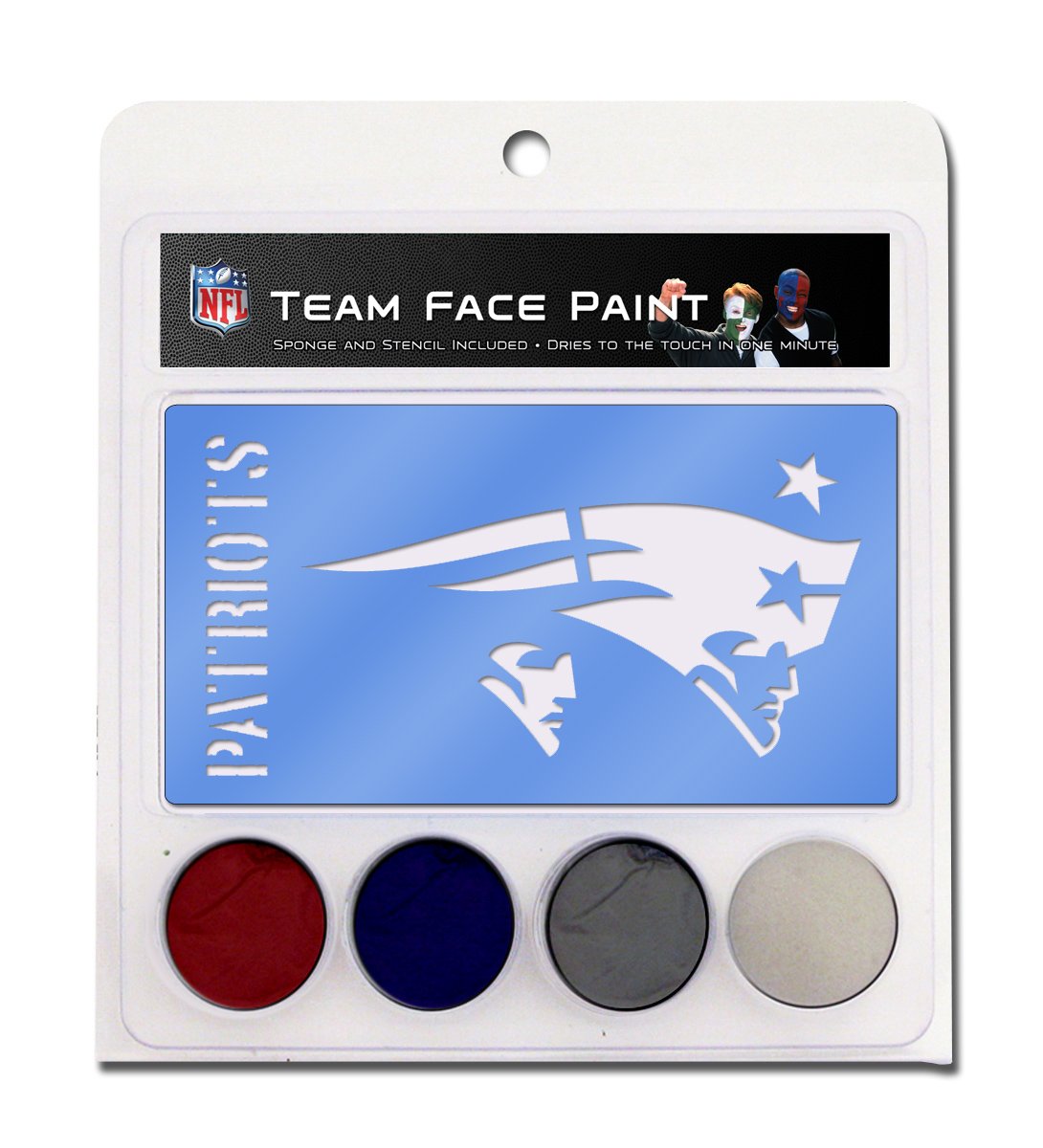 Amazon.com : NFL New England Patriots Face Paint Kit : Partiots Stencil ...