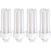 KOR (Pack of 4) 13 Watt Double Tube - G24Q-1 (4 Pin) Base - 3500K Soft White - CFL Light Bulb ...
