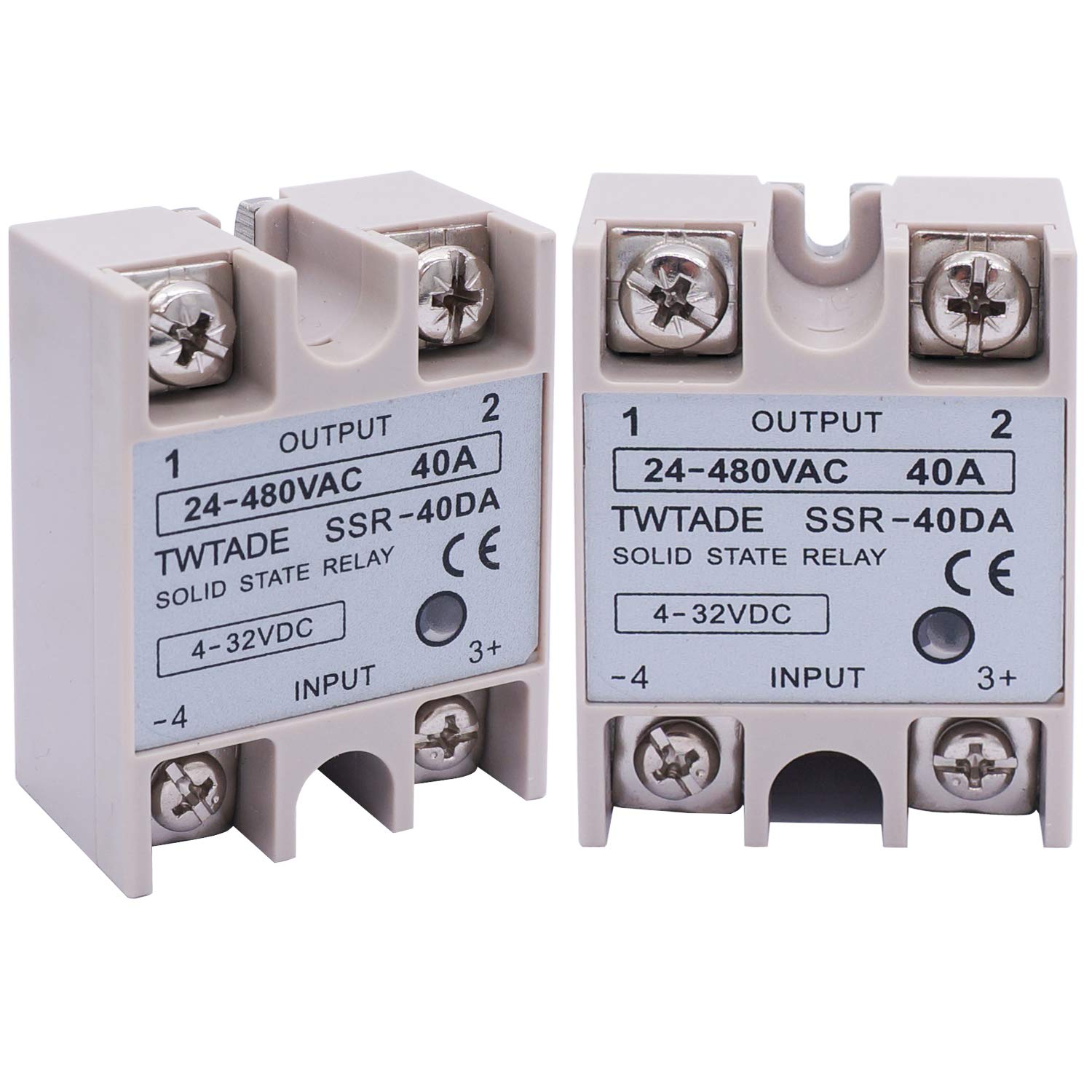 2PCS TWTADE SSR-40 DA 40A DC 3-32V to AC 24-380V SSR Single Phase Solid ...
