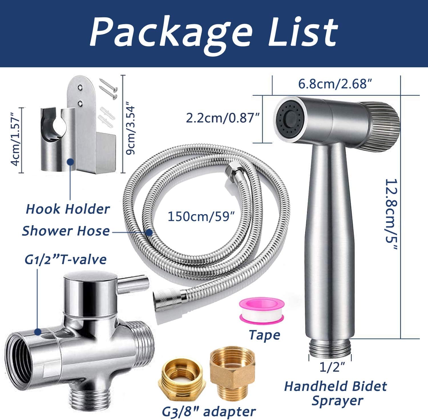 Handheld Bidet Sprayer for Toilet with Superior Pressure Control Knob ...