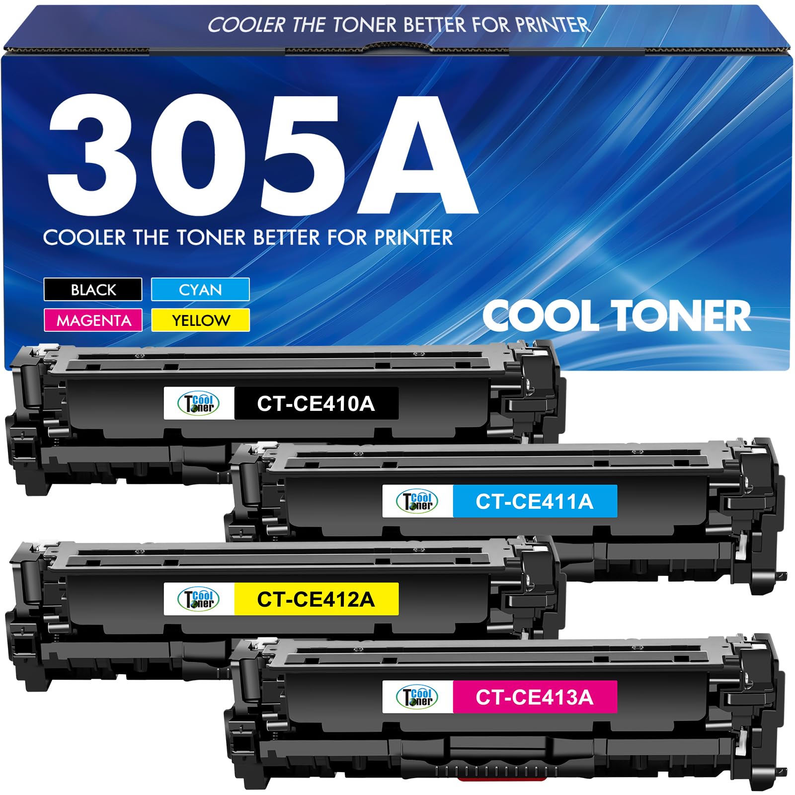 305A Toner Cartridge 4-Piece Combo Pack Compatible for HP 305A 305X ...