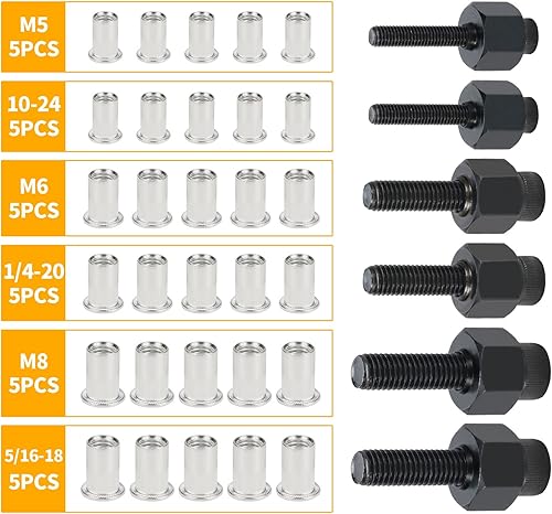 HIFESON Hand Rivet Nut Tool,Handy Rivnut Tool - Metric & SAE with 30pcs ...