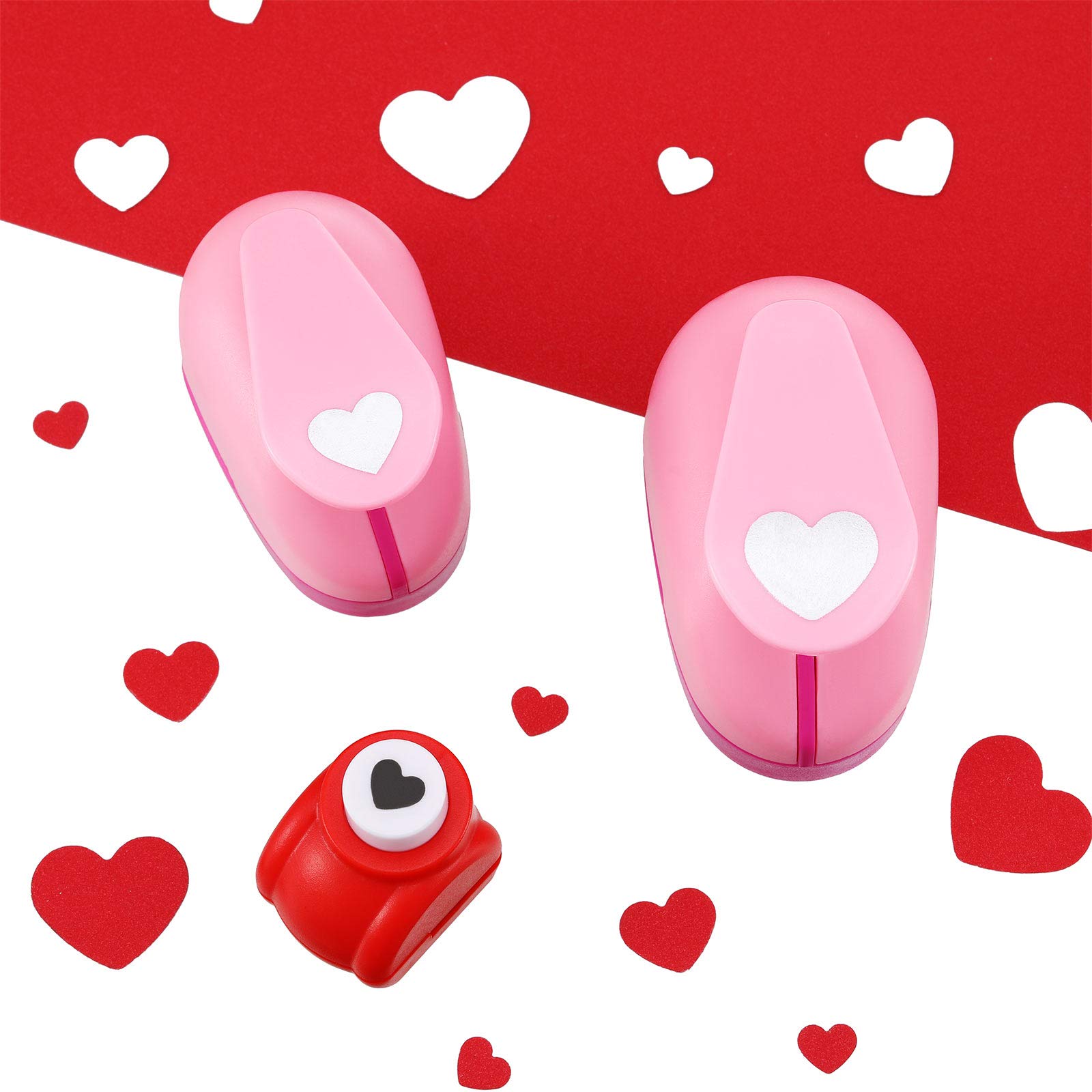 Zonon 3 Pieces Valentine‘s Day Heart Punch Scrapbook Paper Hole 1, 5/8 ...